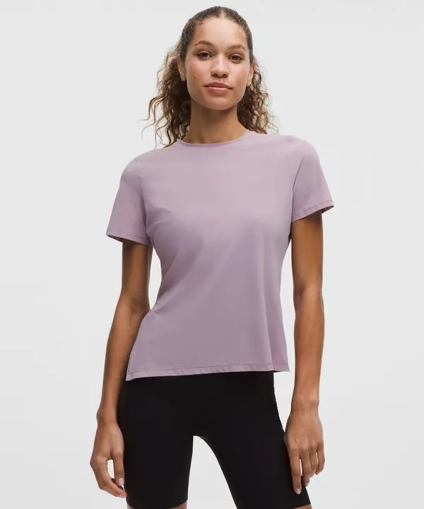 Lululemon Side-ruched Running Short-sleeve Shirt - Lotus Lavender