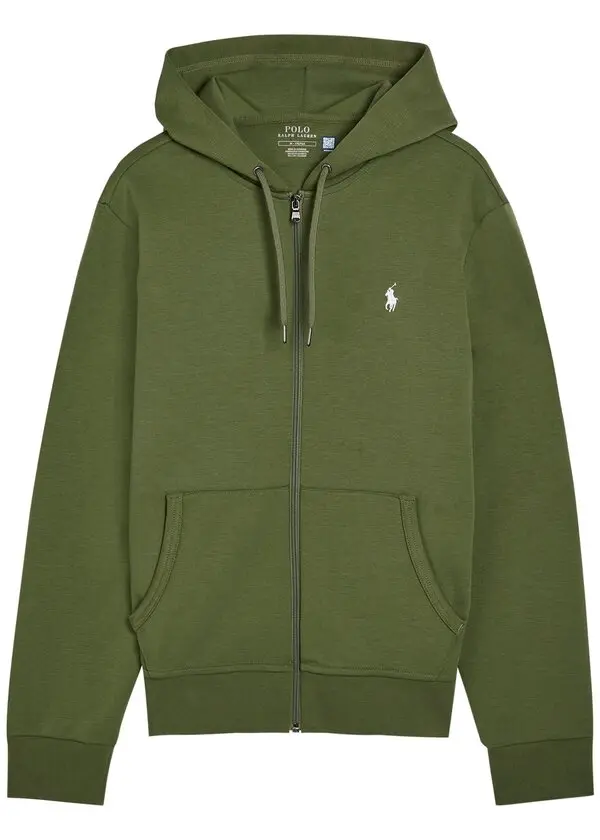 Polo Ralph Lauren Hooded Cotton-blend Sweatshirt - Olive