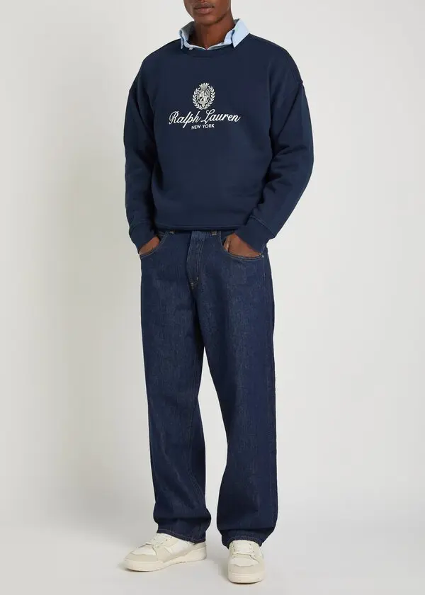 Polo Ralph Lauren Logo-print Cotton-blend Sweatshirt - Navy