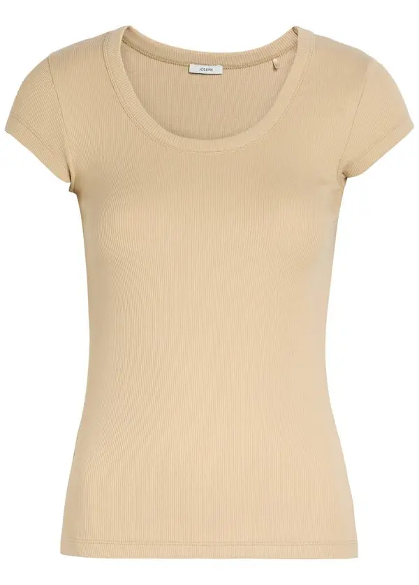 JOSEPH Ribbed Stretch-cotton Top