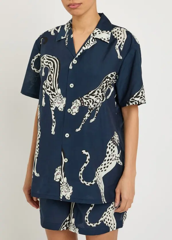 Olivia Von Halle Emeli Printed Cotton-blend Pyjama Set