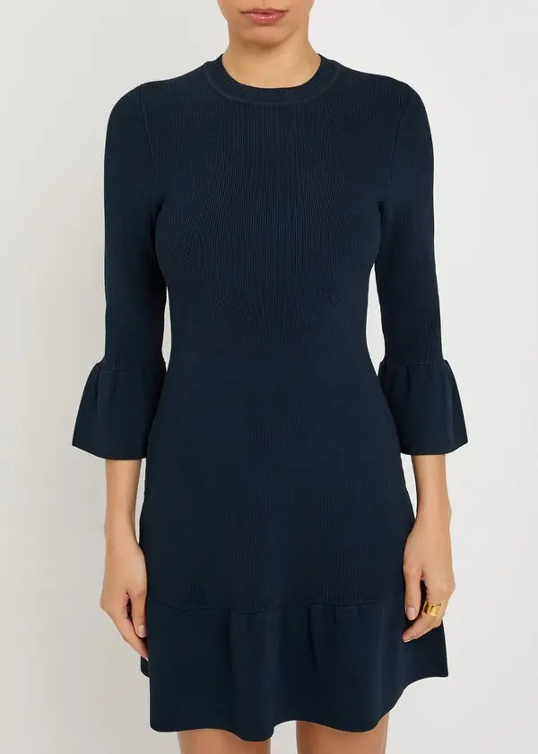 Veronica Beard Portia Knit Mini Dress - Navy