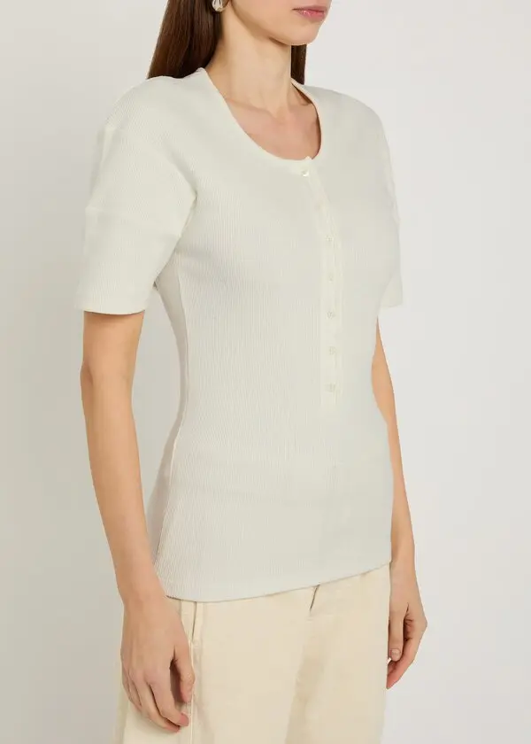 LEMAIRE Ribbed Cotton-blend Top - Off White