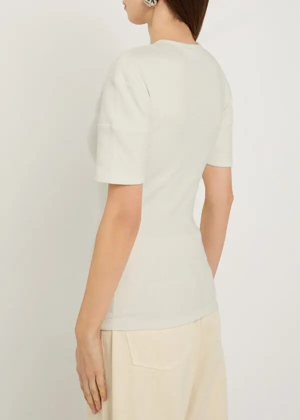 LEMAIRE Ribbed Cotton-blend Top - Off White