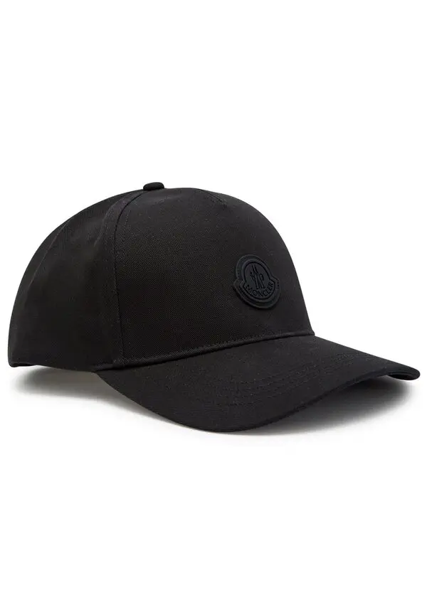 Moncler Logo-appliquéd Cotton Cap - Black
