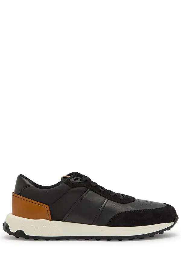 TOD'S All Pelle Running Panelled Leather Sneakers - Black