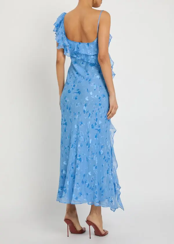 Rixo Ester Devoré Silk-blend Maxi Dress