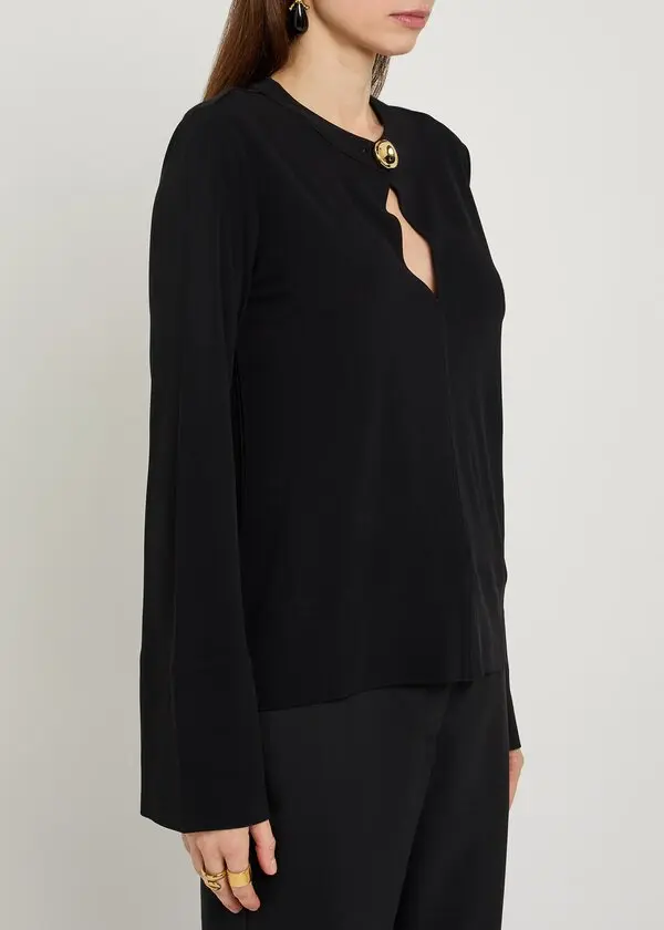 JOSEPH Fabiola Keyhole Jersey Blouse