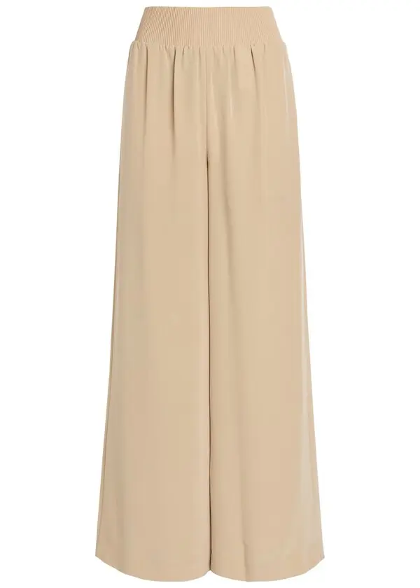 JOSEPH Nour Wide-leg Satin-twill Trousers - Beige