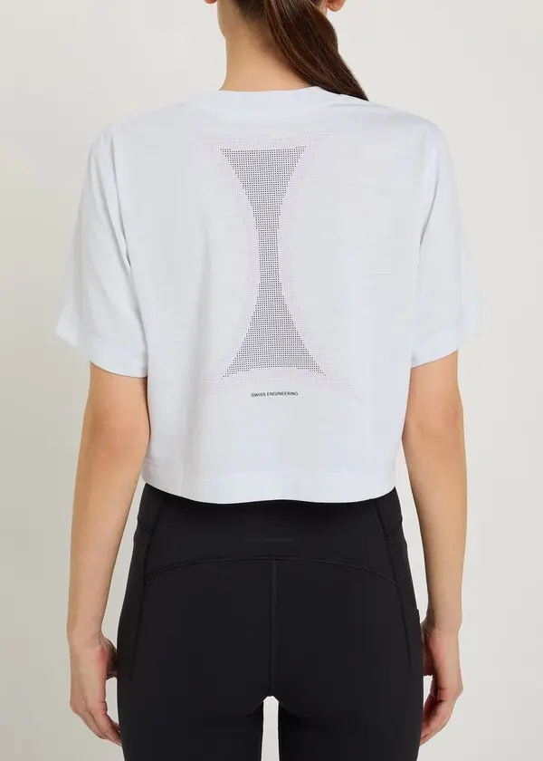 On Logo Jersey Crop T-shirt - White