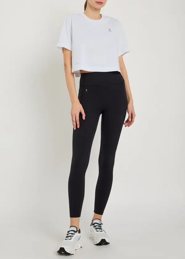 On Logo Jersey Crop T-shirt - White
