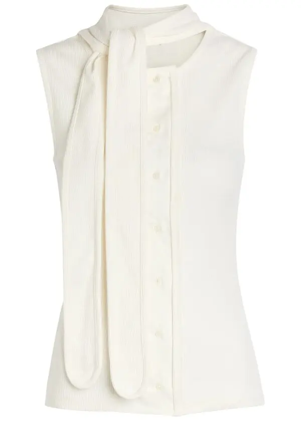 LEMAIRE Scarf-effect Cotton-blend Top