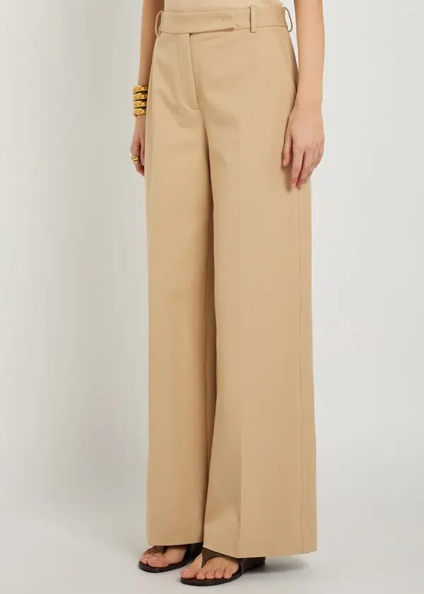 JOSEPH Yukio Flared-leg Trousers - Beige