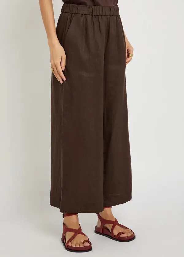 Max Mara Linen Trousers - Dark Brown