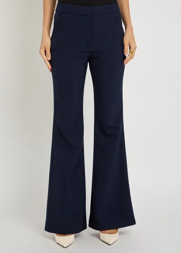 Veronica Beard Arden Flared-leg Jersey Trousers