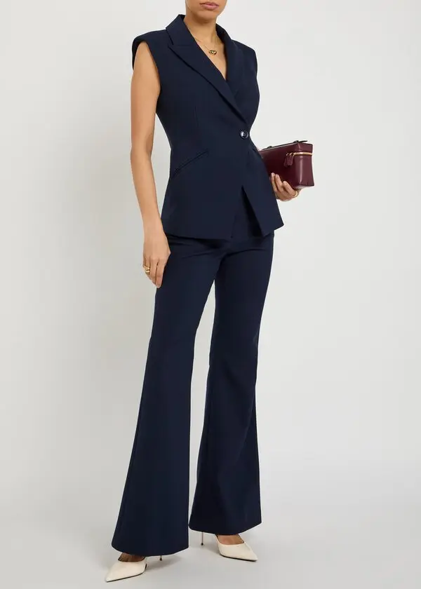 Veronica Beard Arden Flared-leg Jersey Trousers