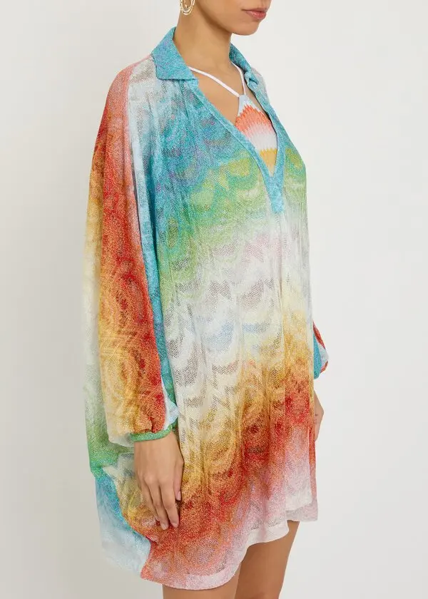Missoni Patterned Metallic-knit Cover-up