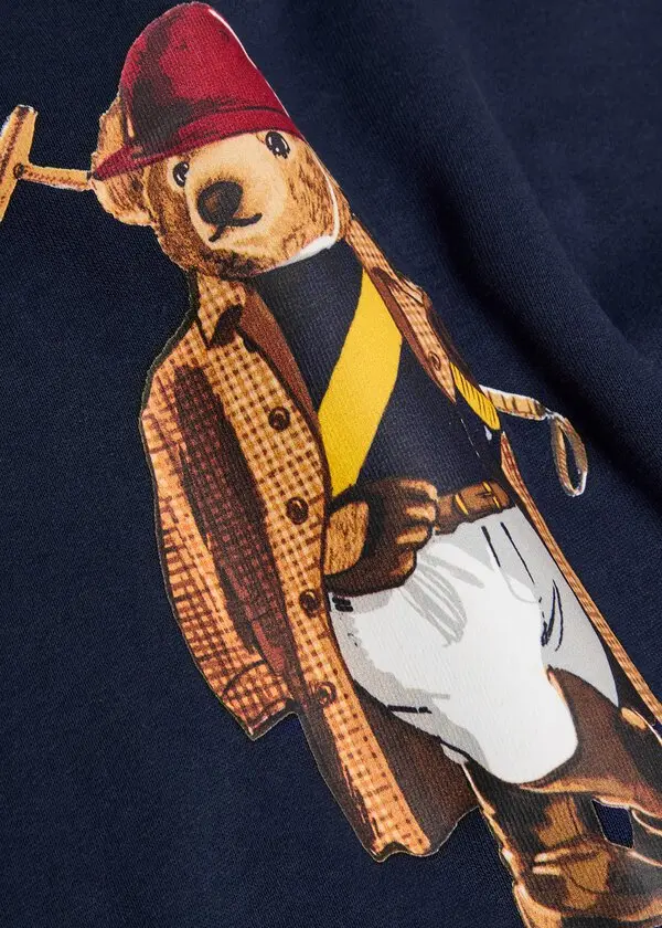 Polo Ralph Lauren Bear-print Crew-neck Sweatshirt - Navy