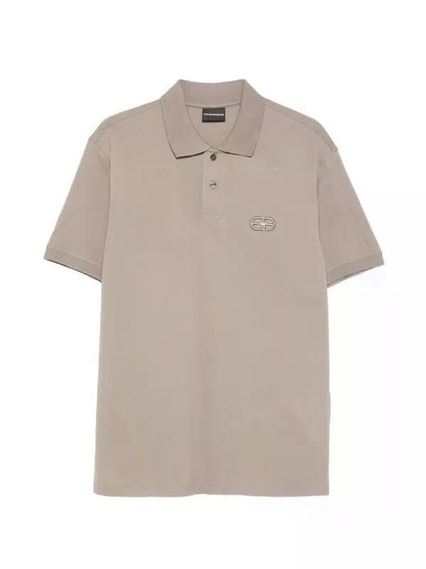 Emporio Armani Logo-embroidered Polo Shirt - Grey
