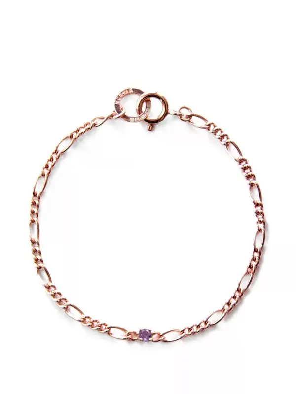 NORMA JEWELLERY Amethyst Round-cut Chain Bracelet - Pink