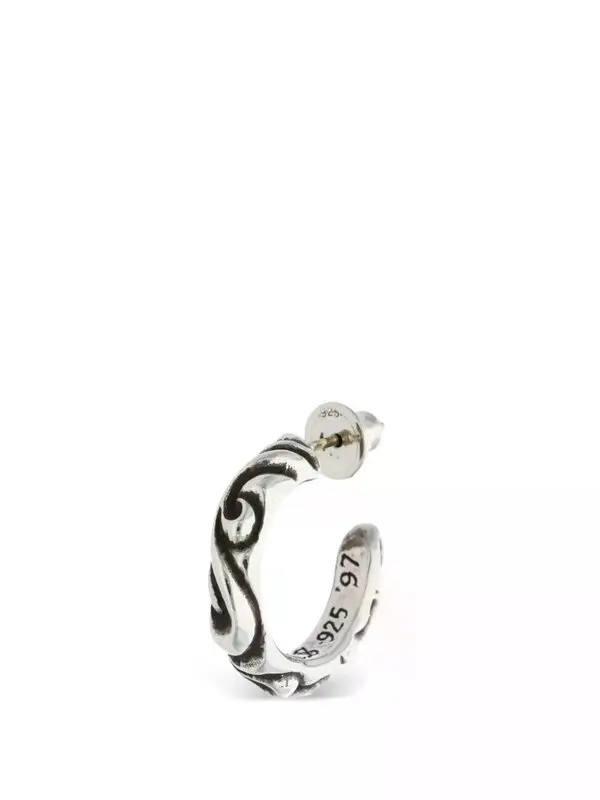 Chrome Hearts Scroll Hoop Earring - Silver