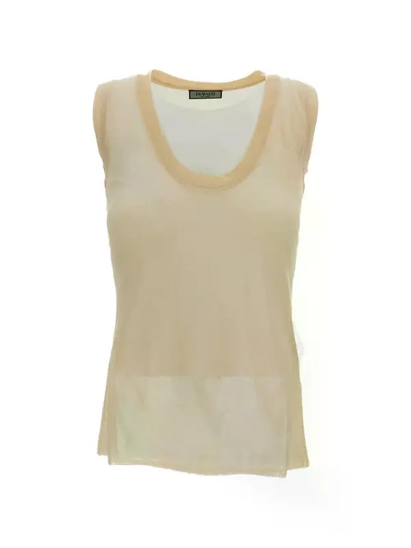 DURAZZI MILANO Sleeveless Scoop Neck Top - Neutrals