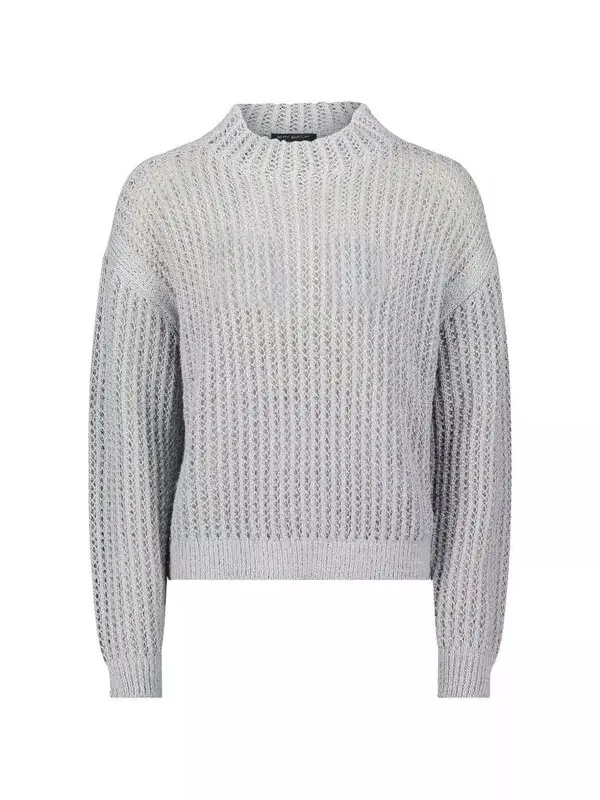 BETTY BARCLAY High-neck Openwork Knit Sweater