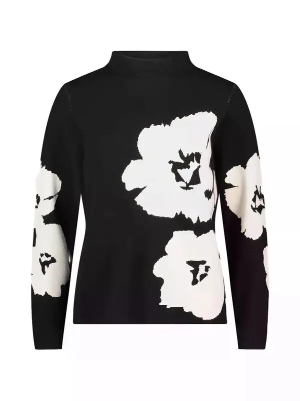 BETTY BARCLAY Floral-print Sweater - Black