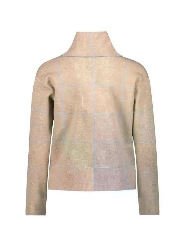 BETTY BARCLAY Check-pattern Roll-neck Sweater