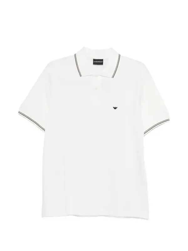 Emporio Armani Stripe-trim Polo Shirt - White