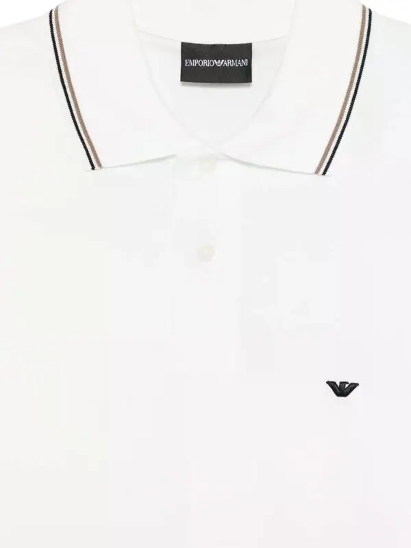 Emporio Armani Stripe-trim Polo Shirt - White
