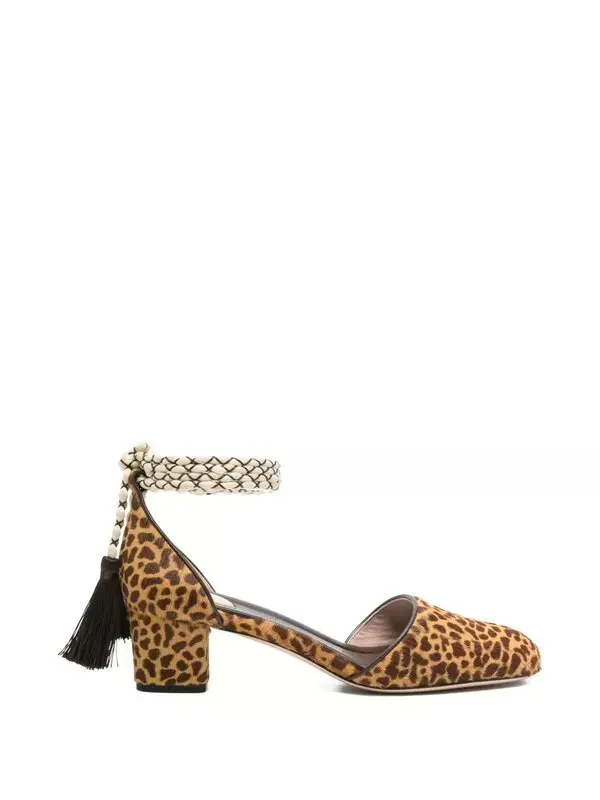Valentino Garavani D'orsay Pumps With Pony-effect Calfskin And Tassel Detail - Neutrals