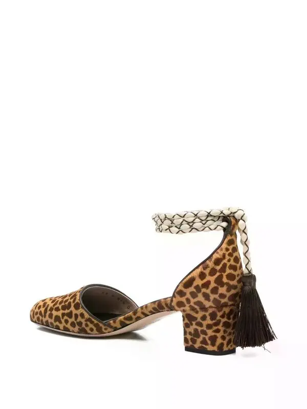 Valentino Garavani D'orsay Pumps With Pony-effect Calfskin And Tassel Detail - Neutrals