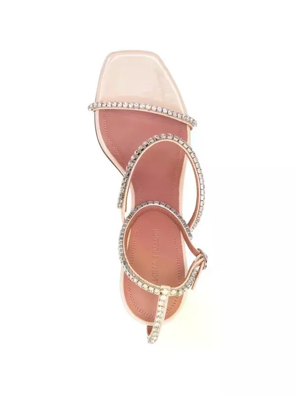 Amina Muaddi Gilda Crystal-embellished Sandals - Neutrals