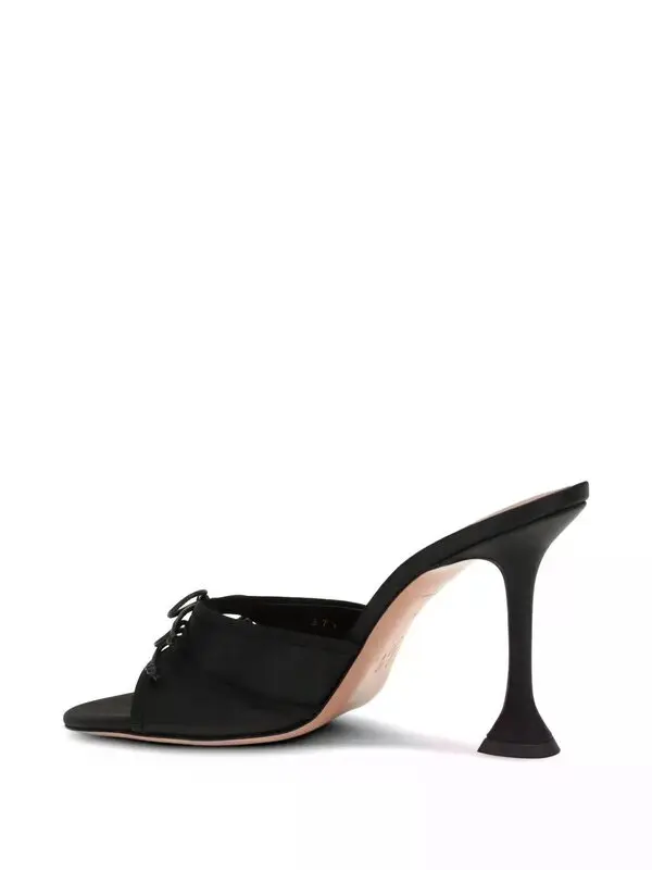 Amina Muaddi Eleonora Bow-detail Heeled Sandals - Black