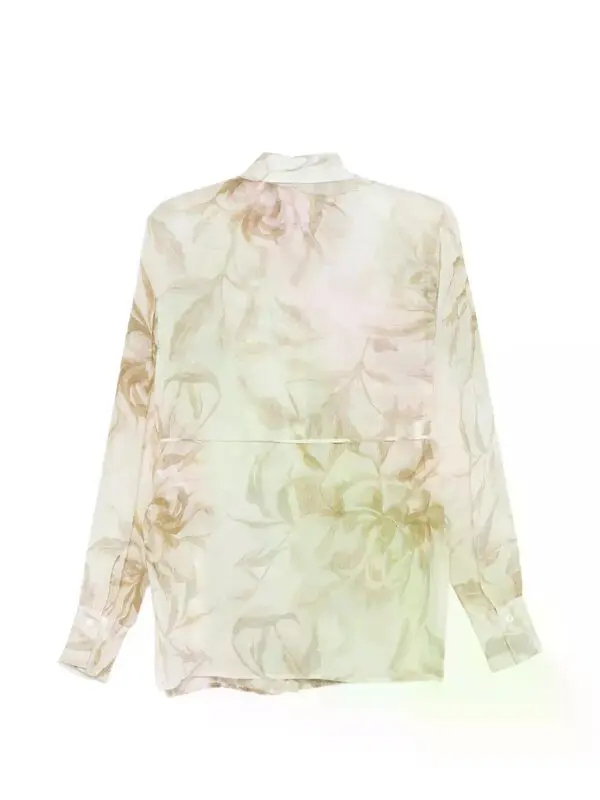 SEMICOUTURE Floral Tie-waist Shirt - Neutrals