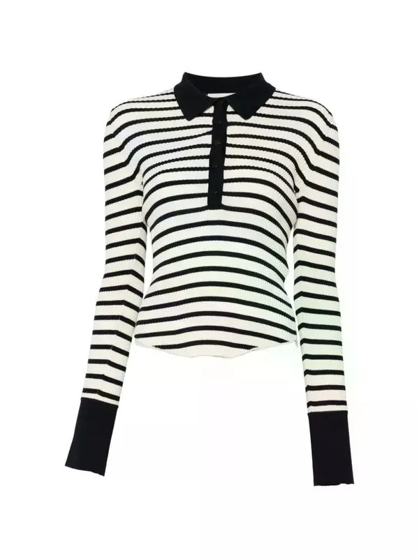 SEMICOUTURE Striped Collared Polo Shirt
