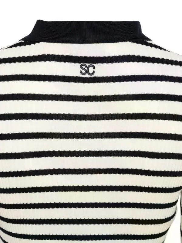 SEMICOUTURE Striped Collared Polo Shirt