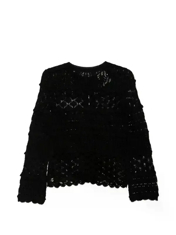SEMICOUTURE Crochet Cardigan - Black