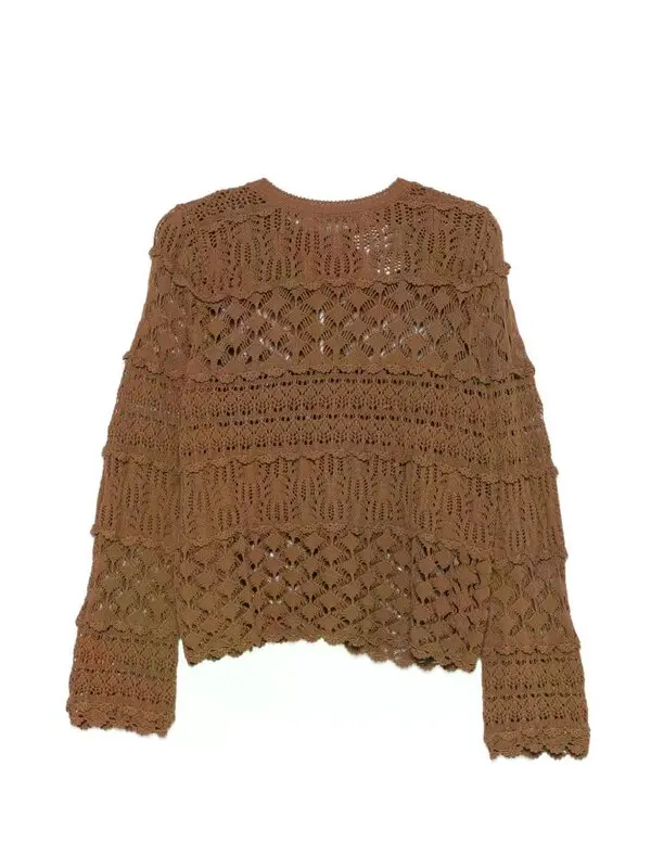 SEMICOUTURE Crochet Knit Cardigan