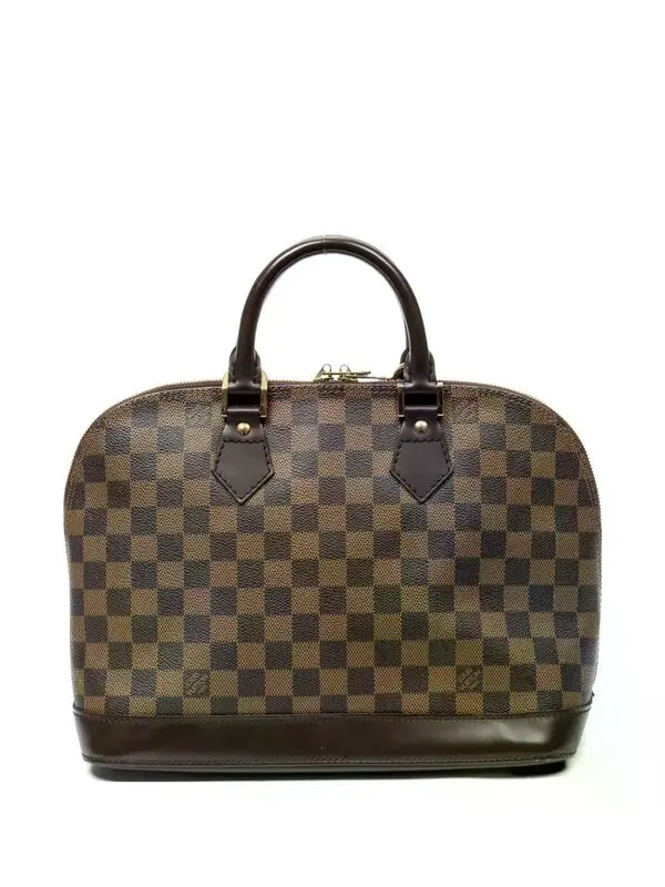 LOUIS VUITTON Alma Checked-pattern Tote - Brown