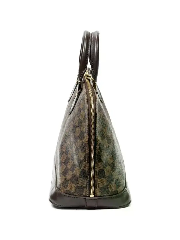 LOUIS VUITTON Alma Checked-pattern Tote - Brown