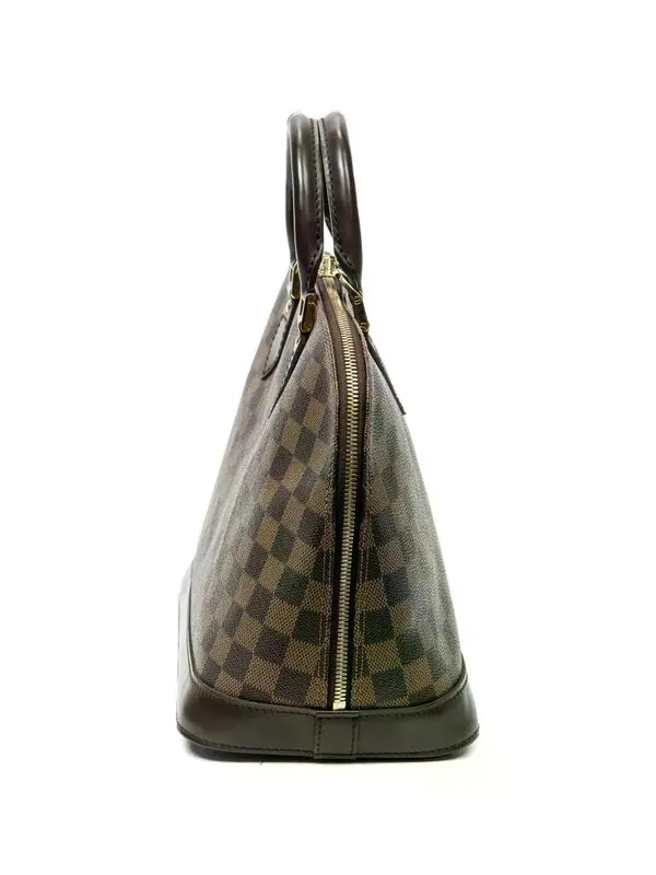 LOUIS VUITTON Alma Checked-pattern Tote - Brown