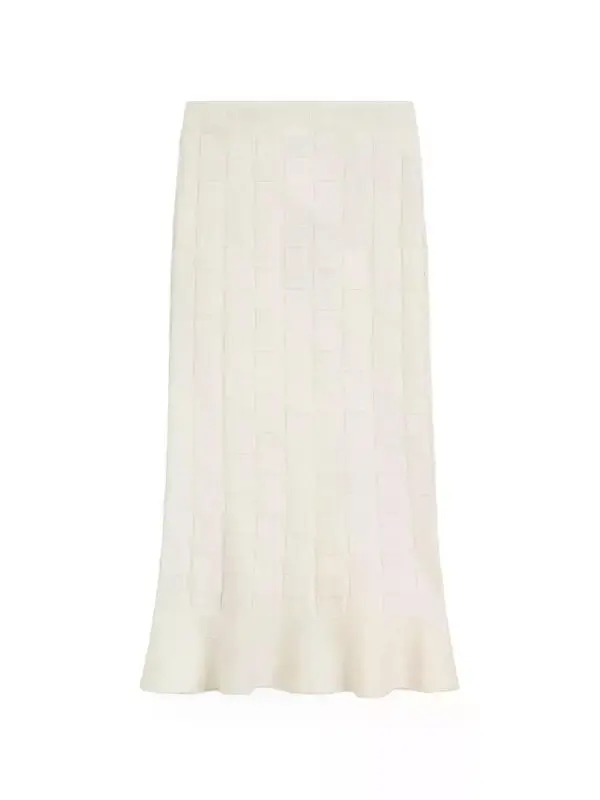 BOSS Knitted Woven Midi Skirt - Neutrals