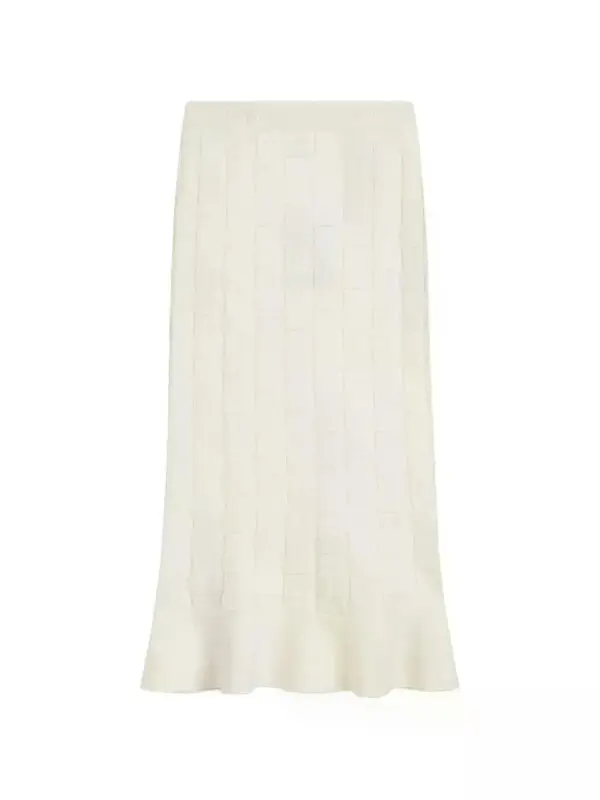 BOSS Knitted Woven Midi Skirt - Neutrals