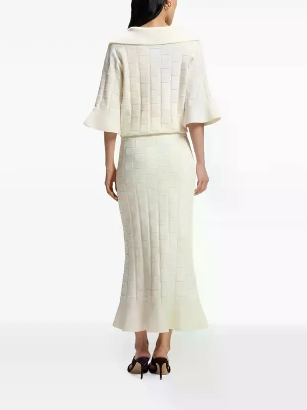 BOSS Knitted Woven Midi Skirt - Neutrals