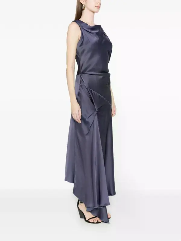 Victoria Beckham Posy Draped Asymmetric Dress - Blue