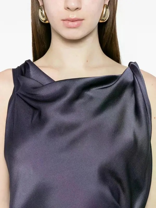 Victoria Beckham Posy Draped Asymmetric Dress - Blue