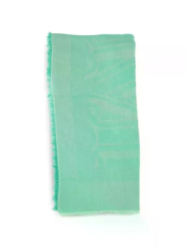 Max Mara Jacquard Fringed-trim Scarf - Green
