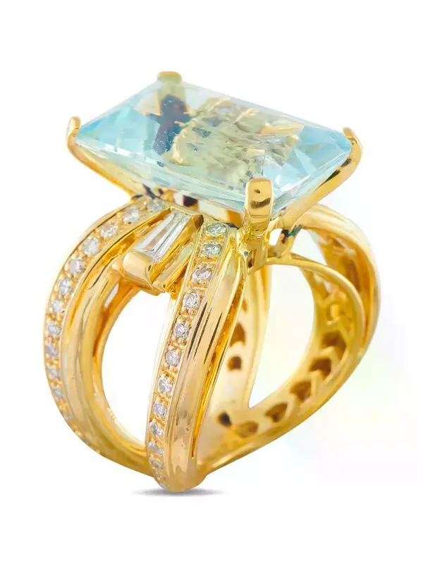 LB EXCLUSIVE Aquamarine And Diamond Ring